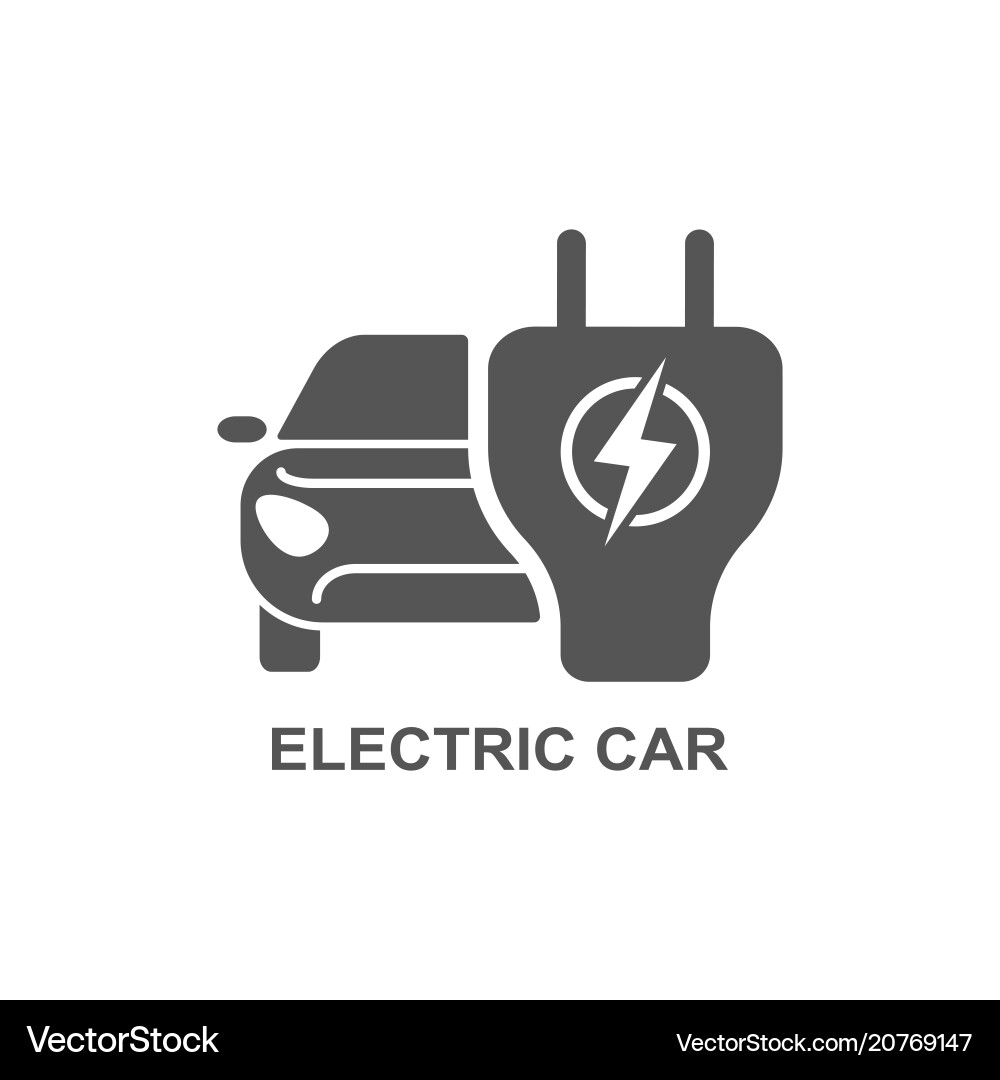 Electro car icon logo element Royalty Free Vector Image