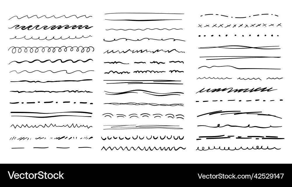 Emphasis lines underlines strokes rough sloppy Vector Image