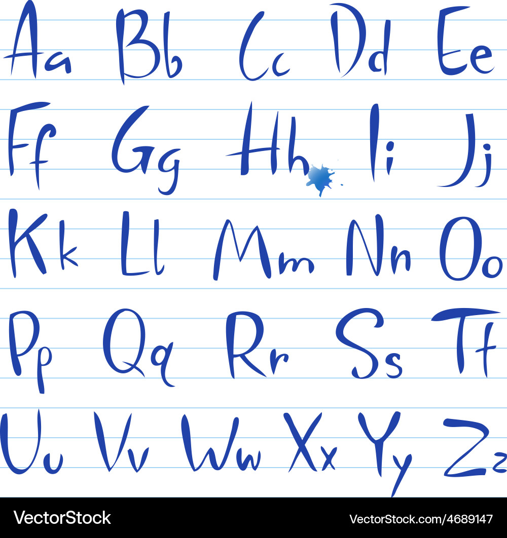 Hand drawing alphabet Royalty Free Vector Image