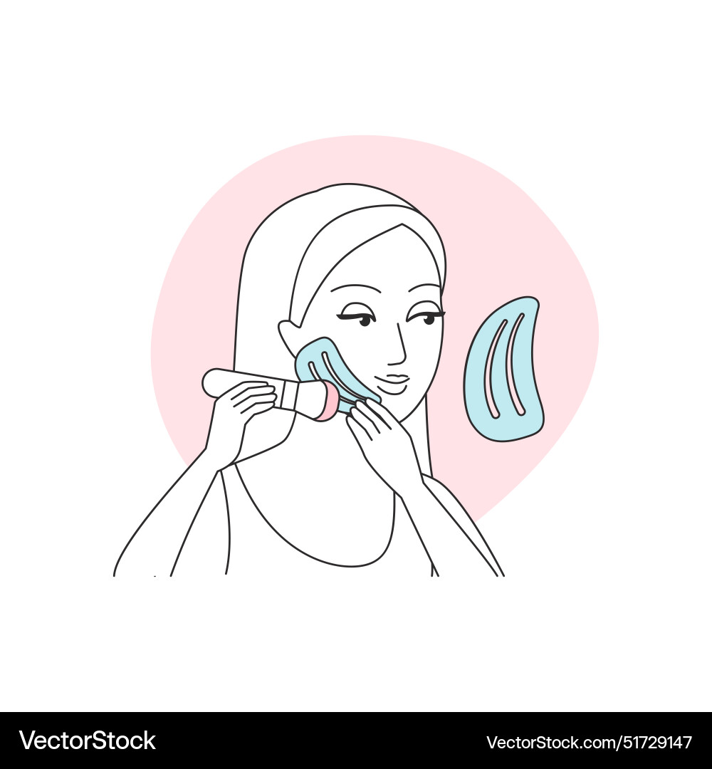 Model using brush and stencil to do face Vector Image