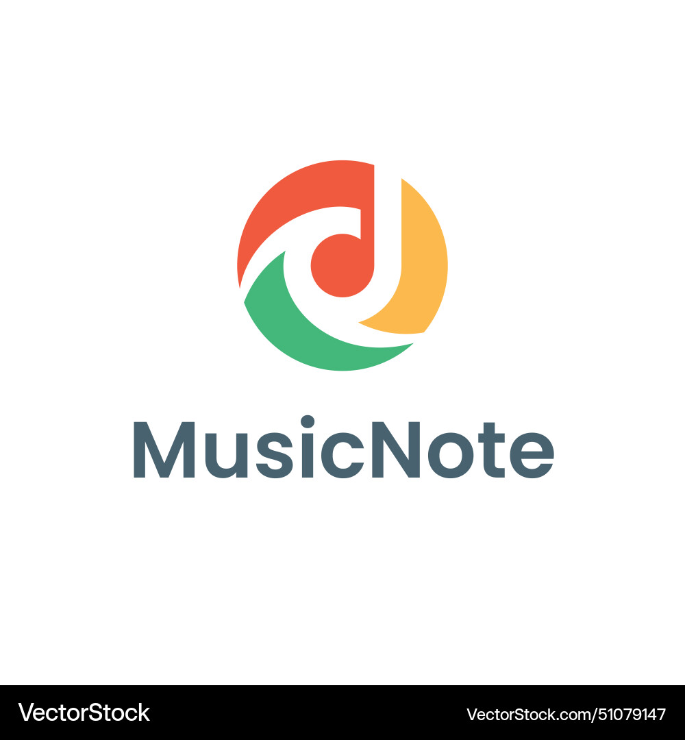 Music note audio record sound logo Royalty Free Vector Image