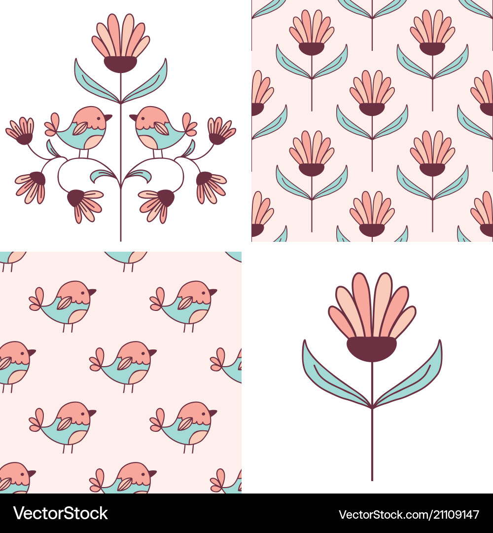 Patterns and design elements collection Royalty Free Vector