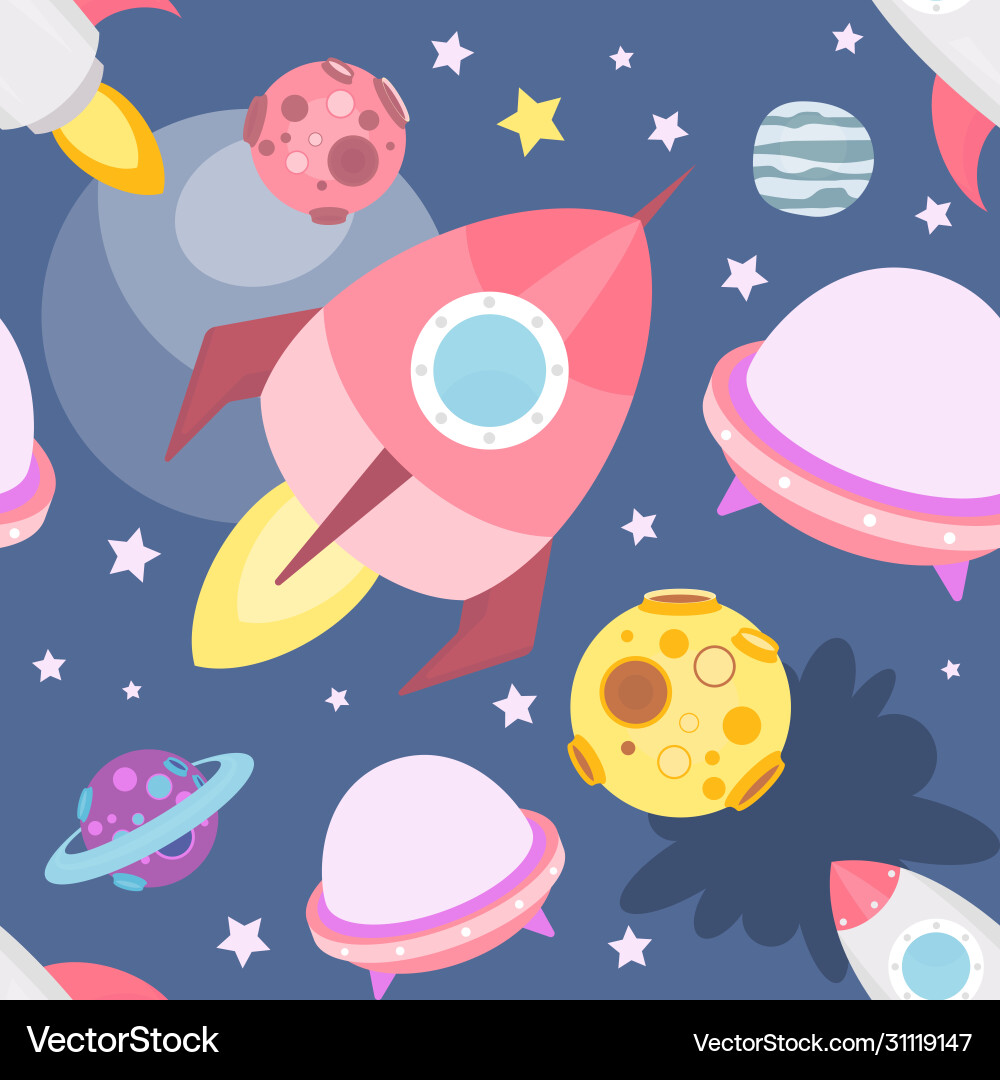 Space seamless pattern Royalty Free Vector Image