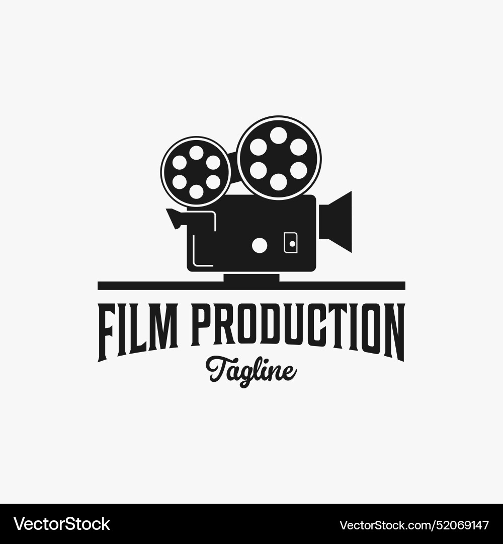 Studio film production logo design Royalty Free Vector Image