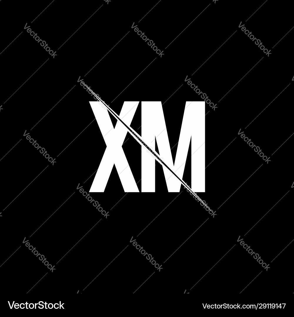 Xm logo monogram with slash style design template Vector Image
