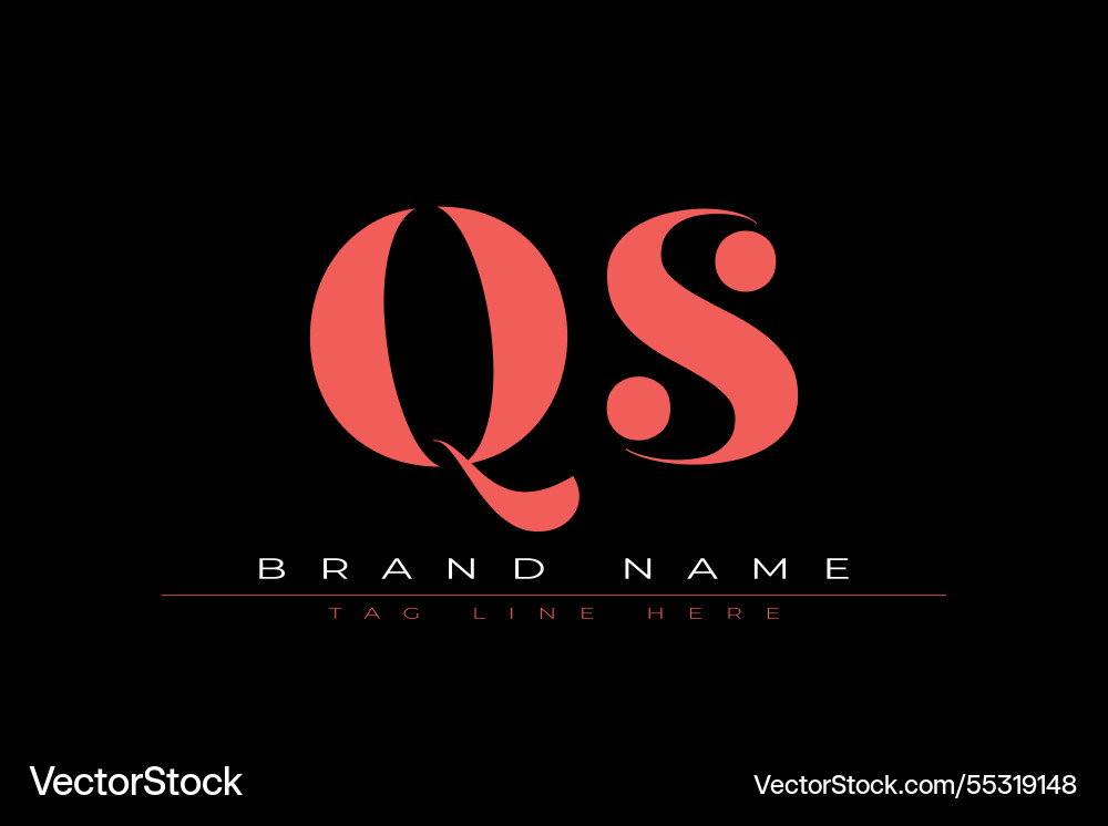 Abstract letter qs minimal logo design template Vector Image