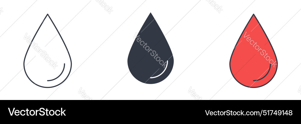 Blood drop icon symbol isolated on white Vector Image