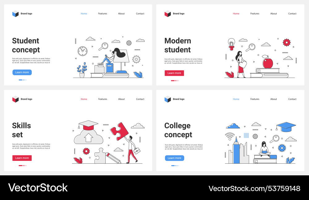 Development of skills modern student education Vector Image