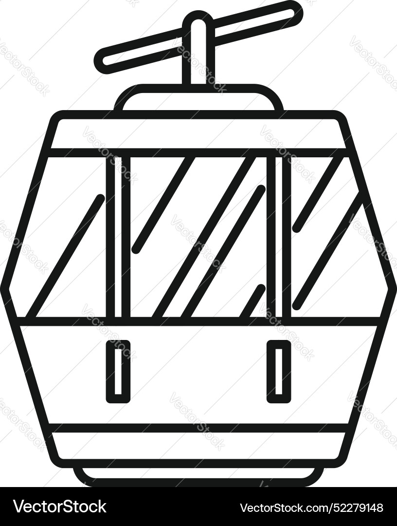 Funicular cabin moving upwards in line art style Vector Image