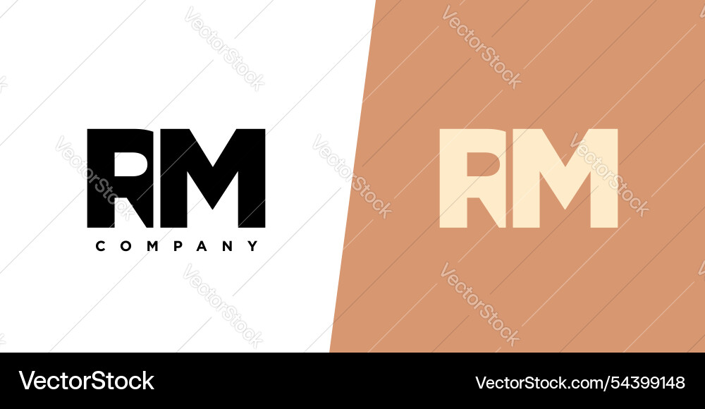 Letter r and m rm logo design template minimal Vector Image
