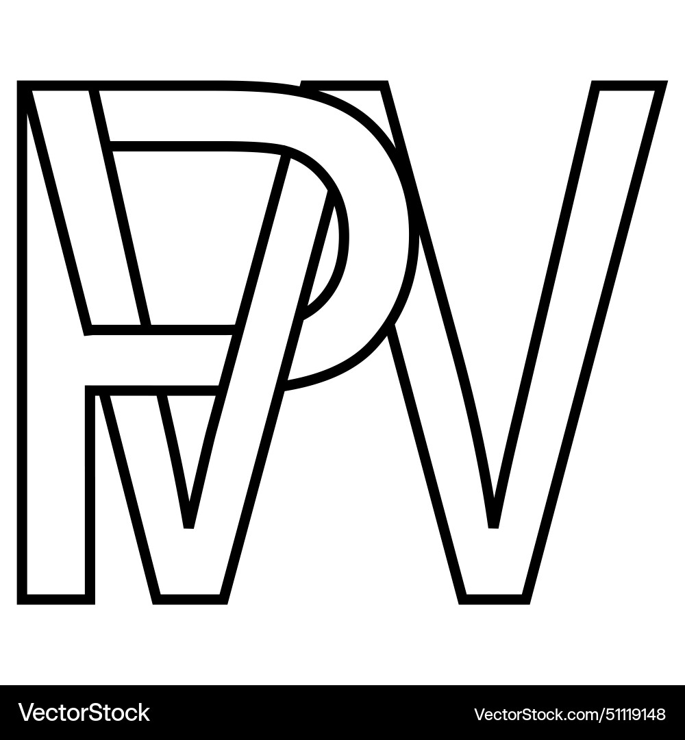 Logo sign pw wp icon double letters logotype p w Vector Image