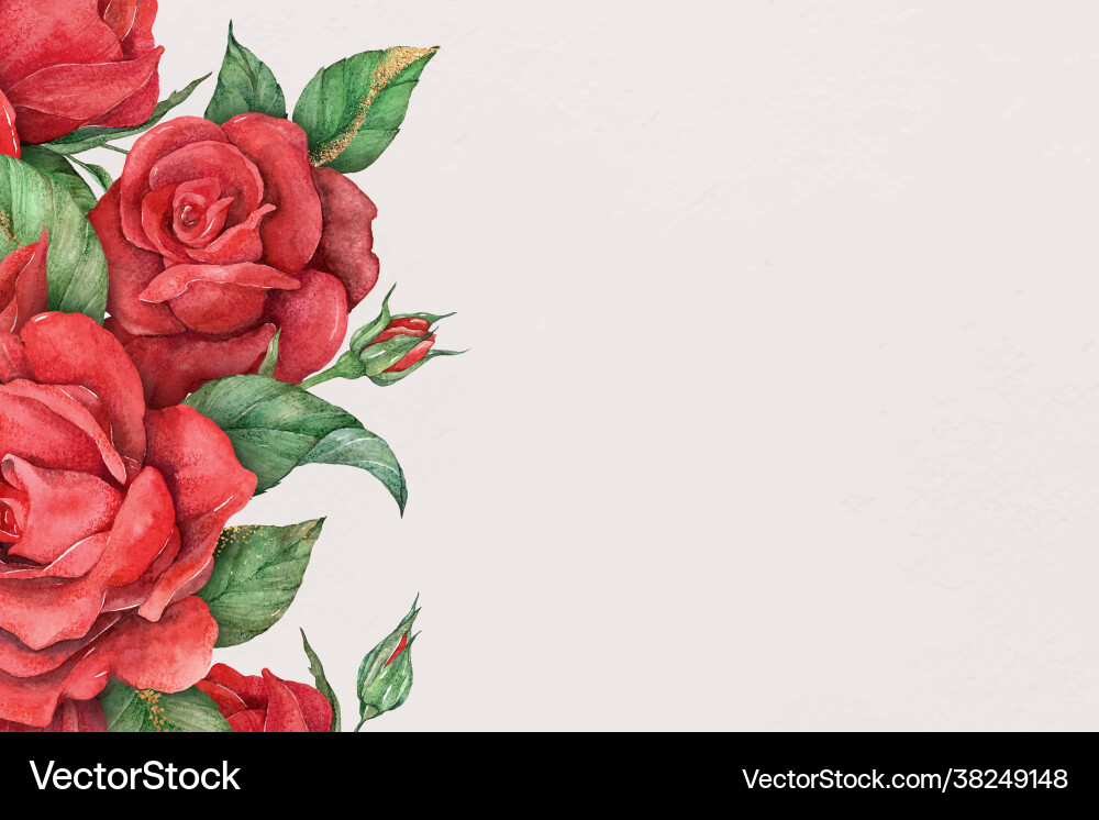 Red rose border social media banner background Vector Image