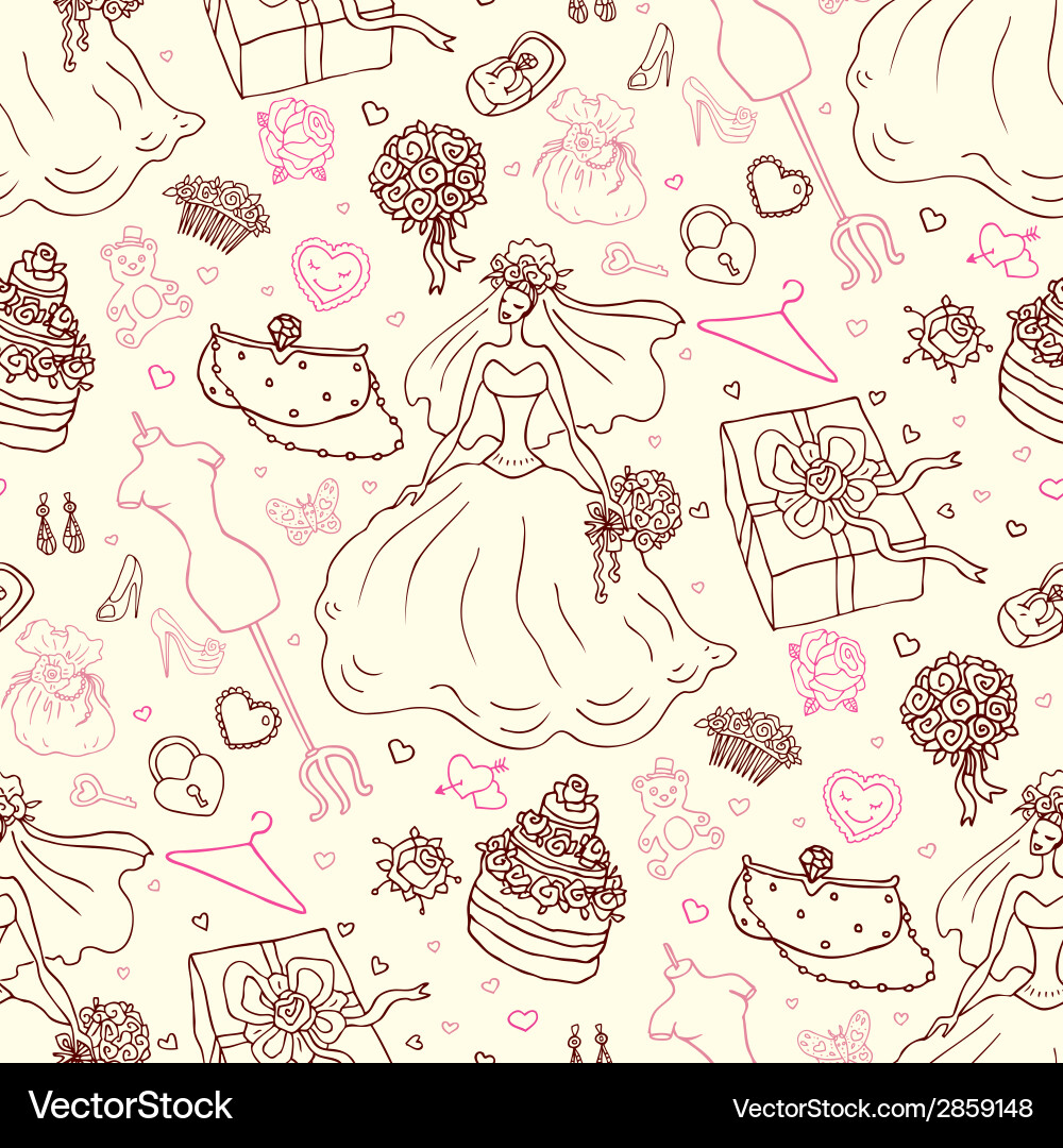 Seamless wedding patterns Royalty Free Vector Image