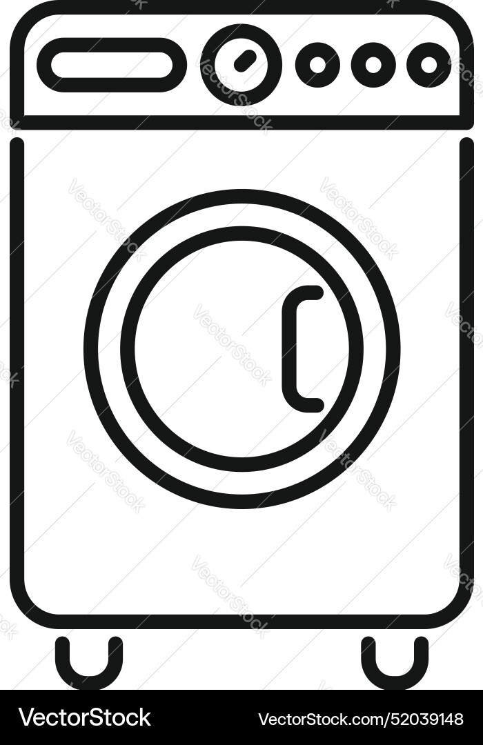 Washing machine with round door is clothes Vector Image