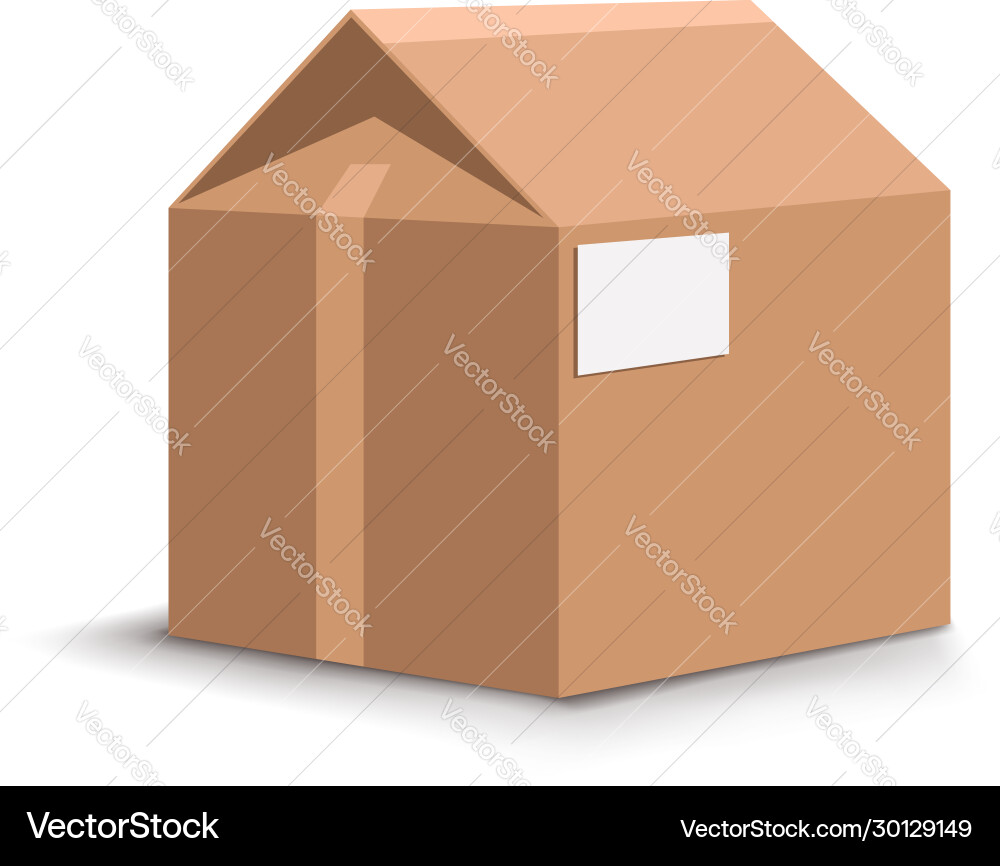 Carton box house 01 Royalty Free Vector Image - VectorStock