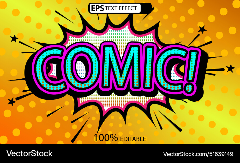 Comic text effect Royalty Free Vector Image - VectorStock