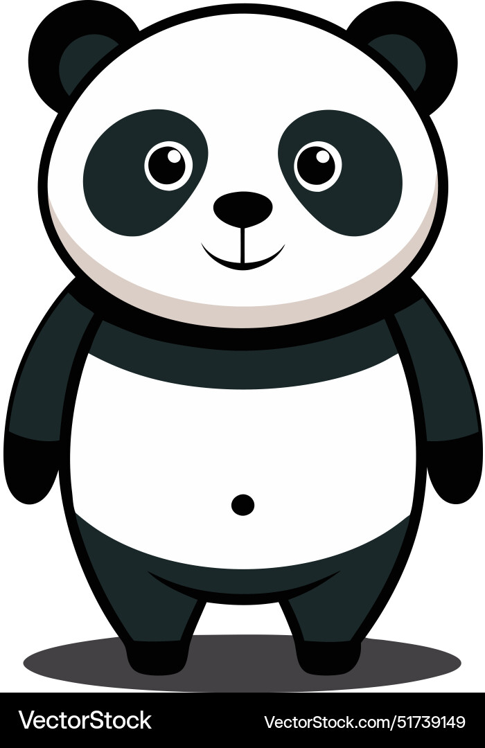Cute panda cartoon icon Royalty Free Vector Image