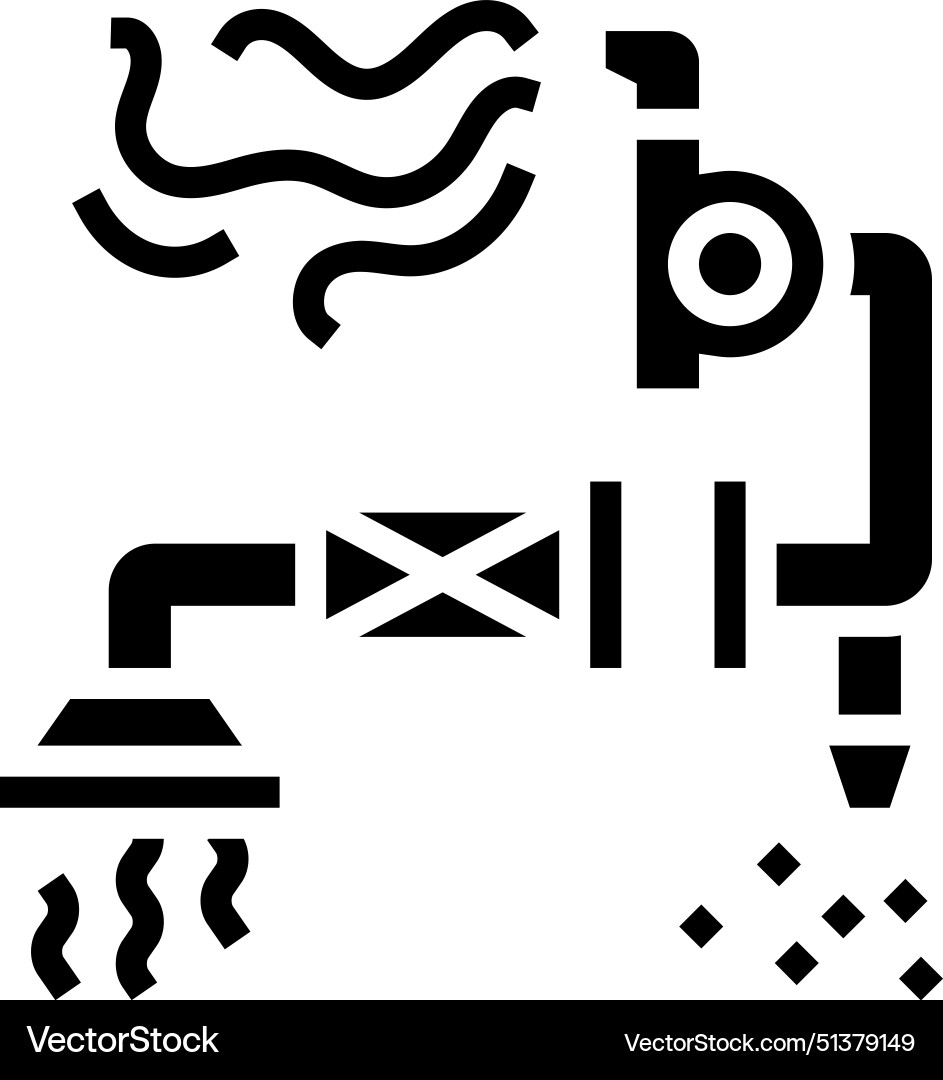 Exhaust system ventilation glyph icon Royalty Free Vector