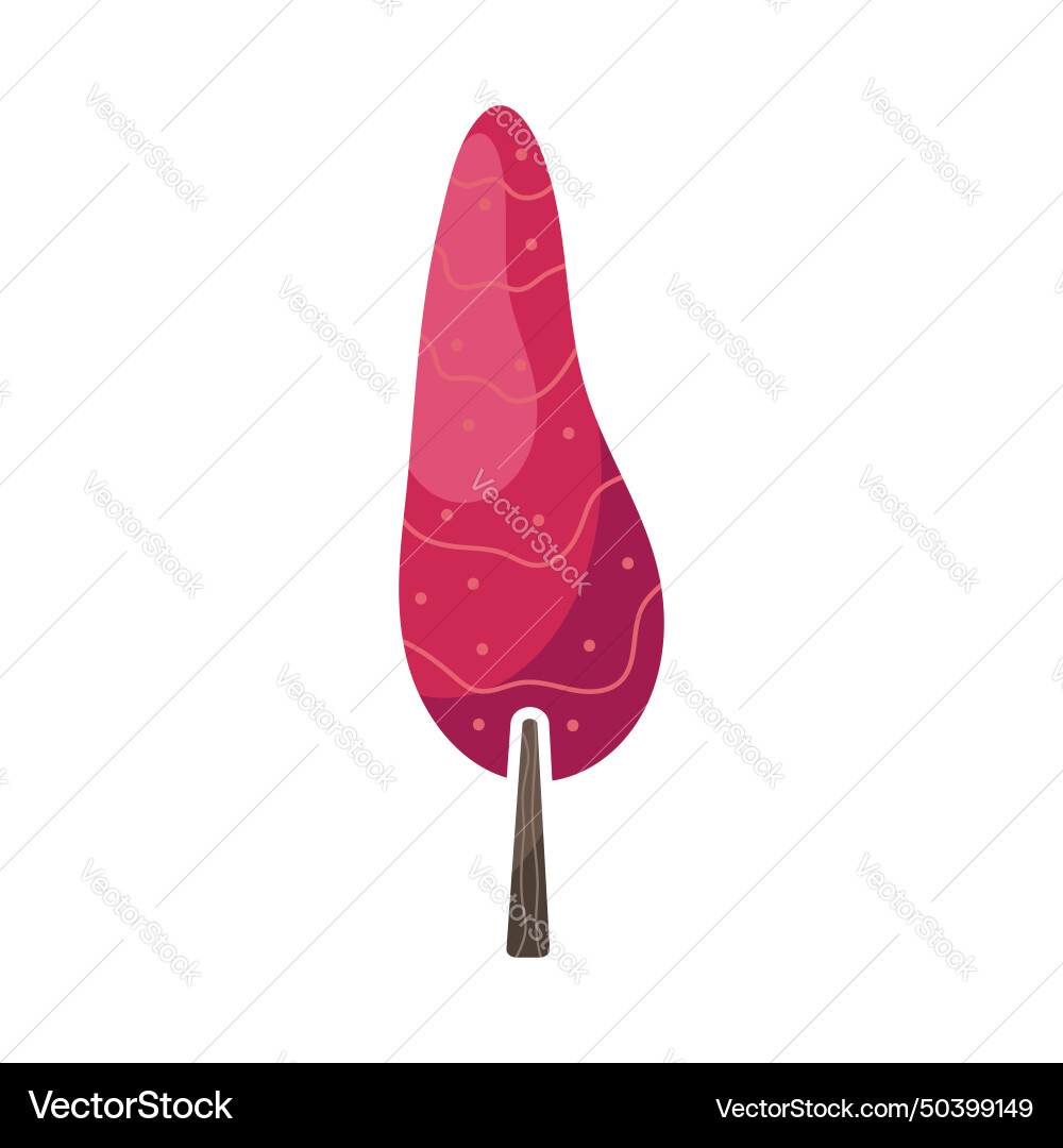 Fantasy cartoon flat red autumn tree abstract Vector Image