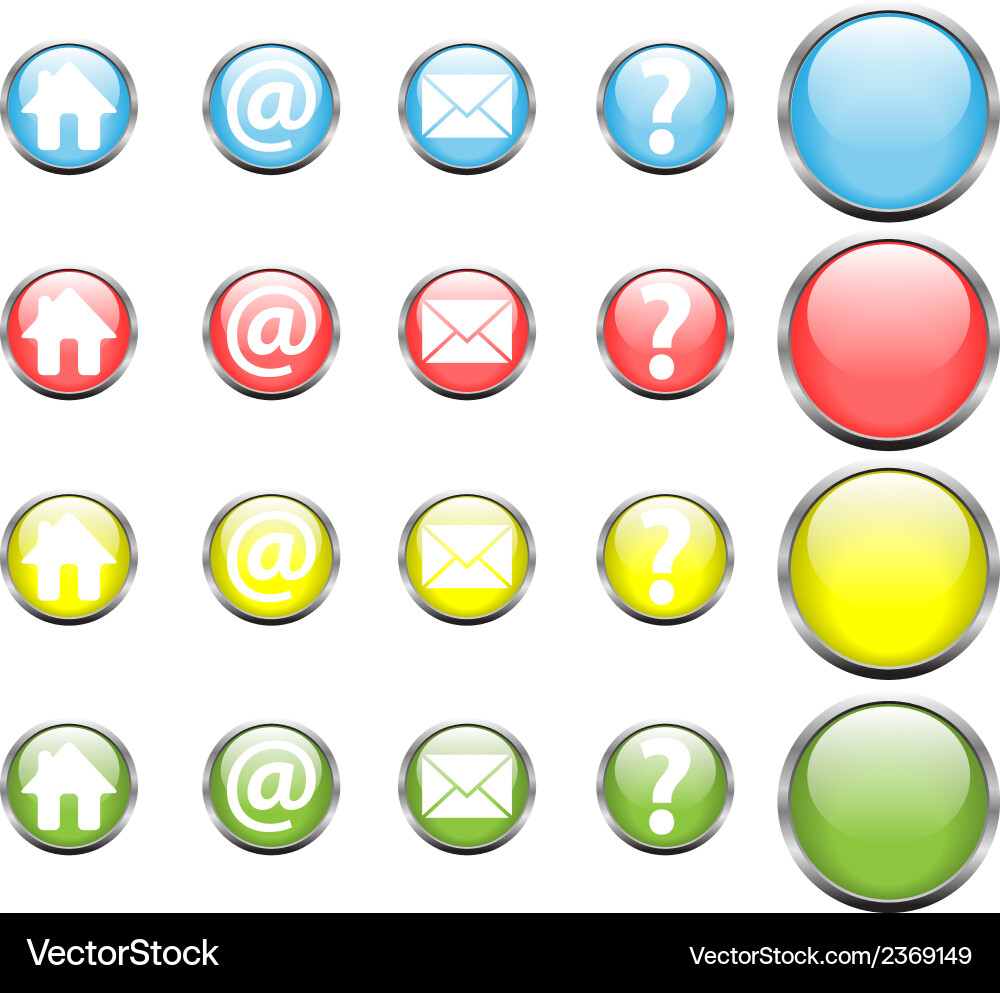 Glossy web buttons Royalty Free Vector Image - VectorStock