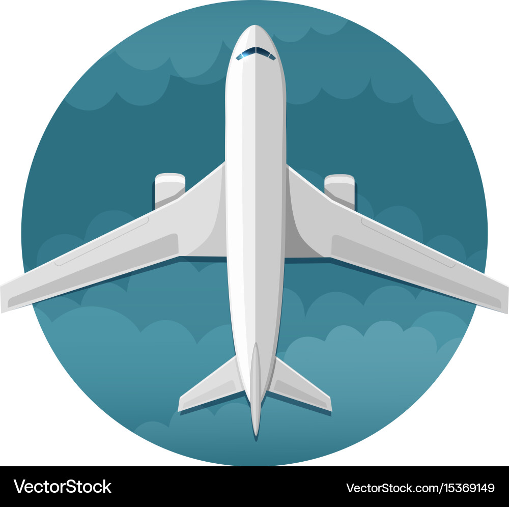 Icon of airplane top view Royalty Free Vector Image