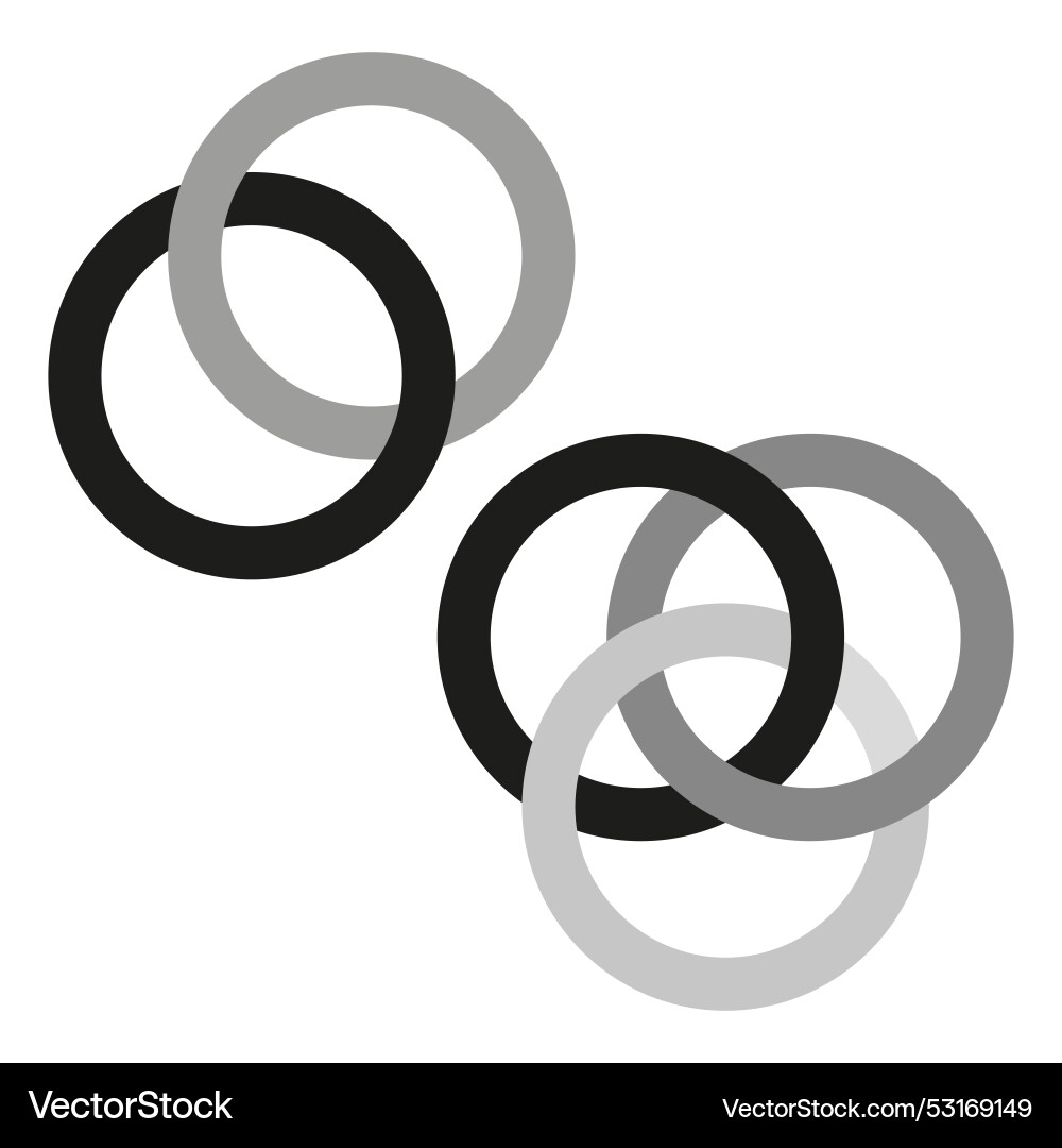 Interlocking Rings Abstract Circular Pattern Vector Image