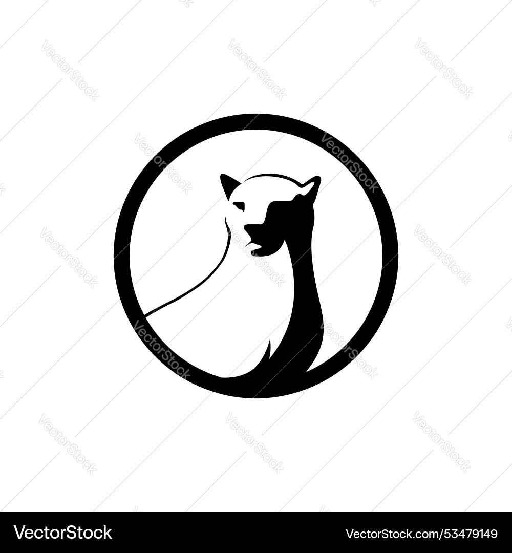 Jaguar silhouette simple logo design Royalty Free Vector