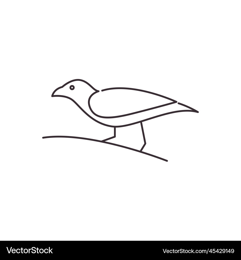 Little bird line art icon logo Royalty Free Vector Image