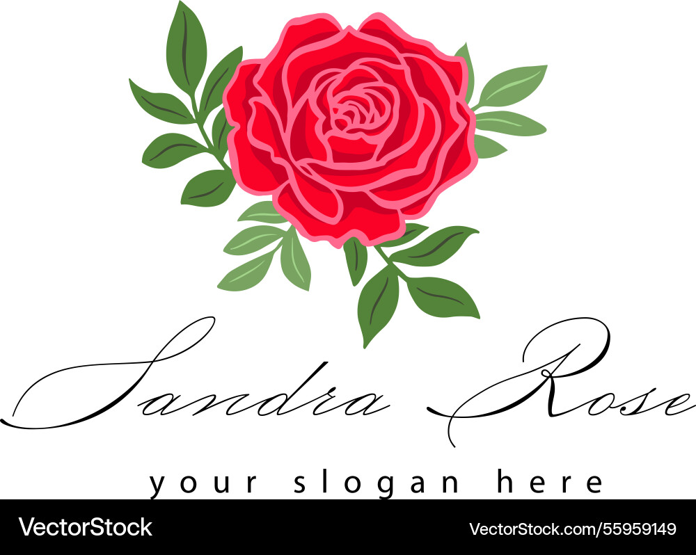 One logo rose Royalty Free Vector Image - VectorStock