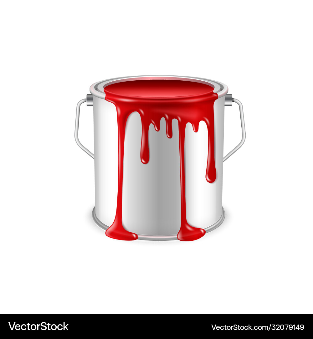 Open tin can with spilled red paint Royalty Free Vector