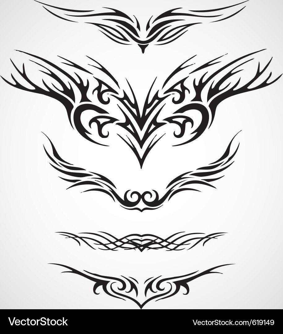 Tribal Wing Motif Tattoo Royalty Free Vector Image