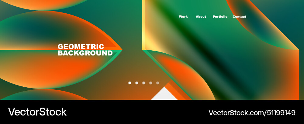 Vibrant geometric design in green and orange Vector Image