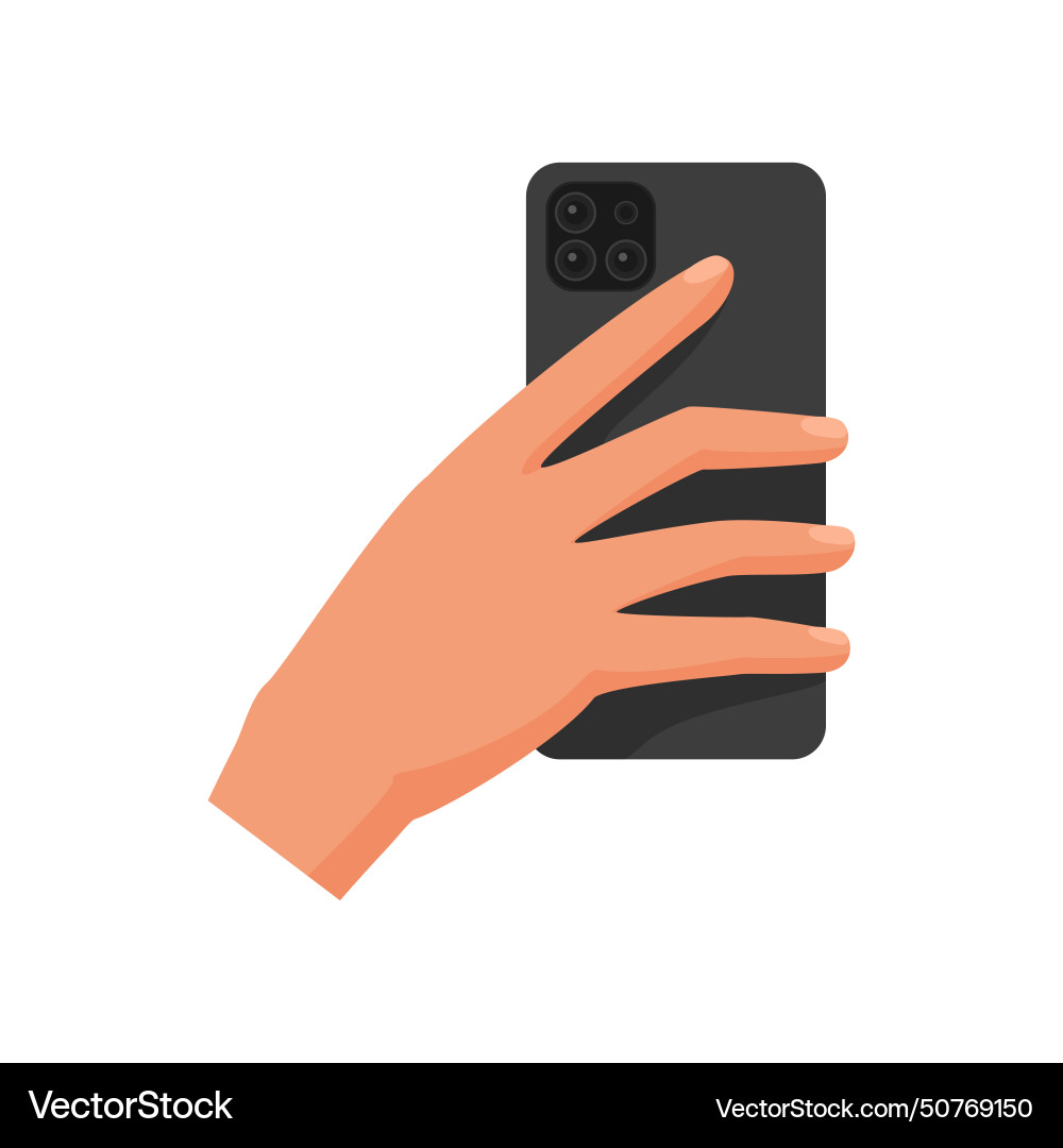 3d human hand holding smartphone gesture Vector Image