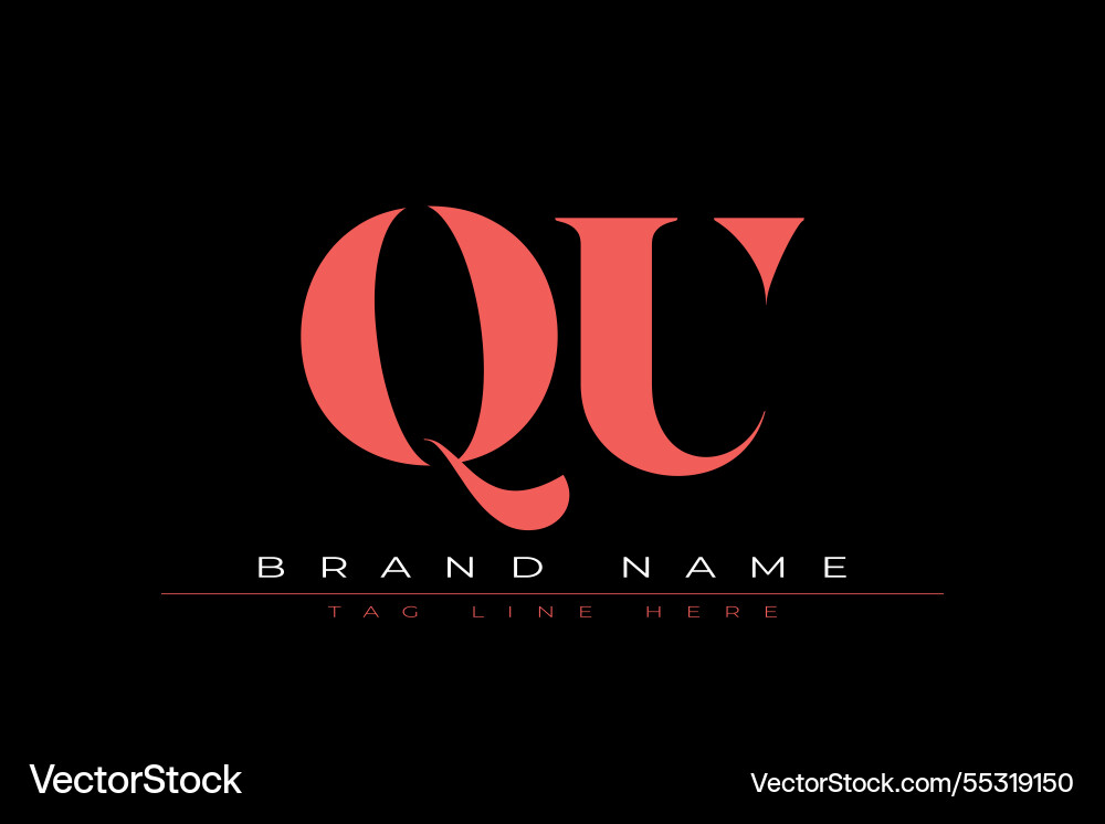Abstract letter qu minimal logo design template Vector Image