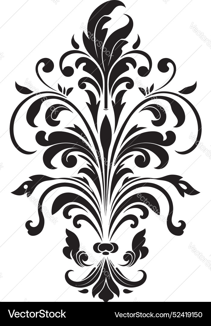 Artistic flourish black ornament timeless charm Vector Image