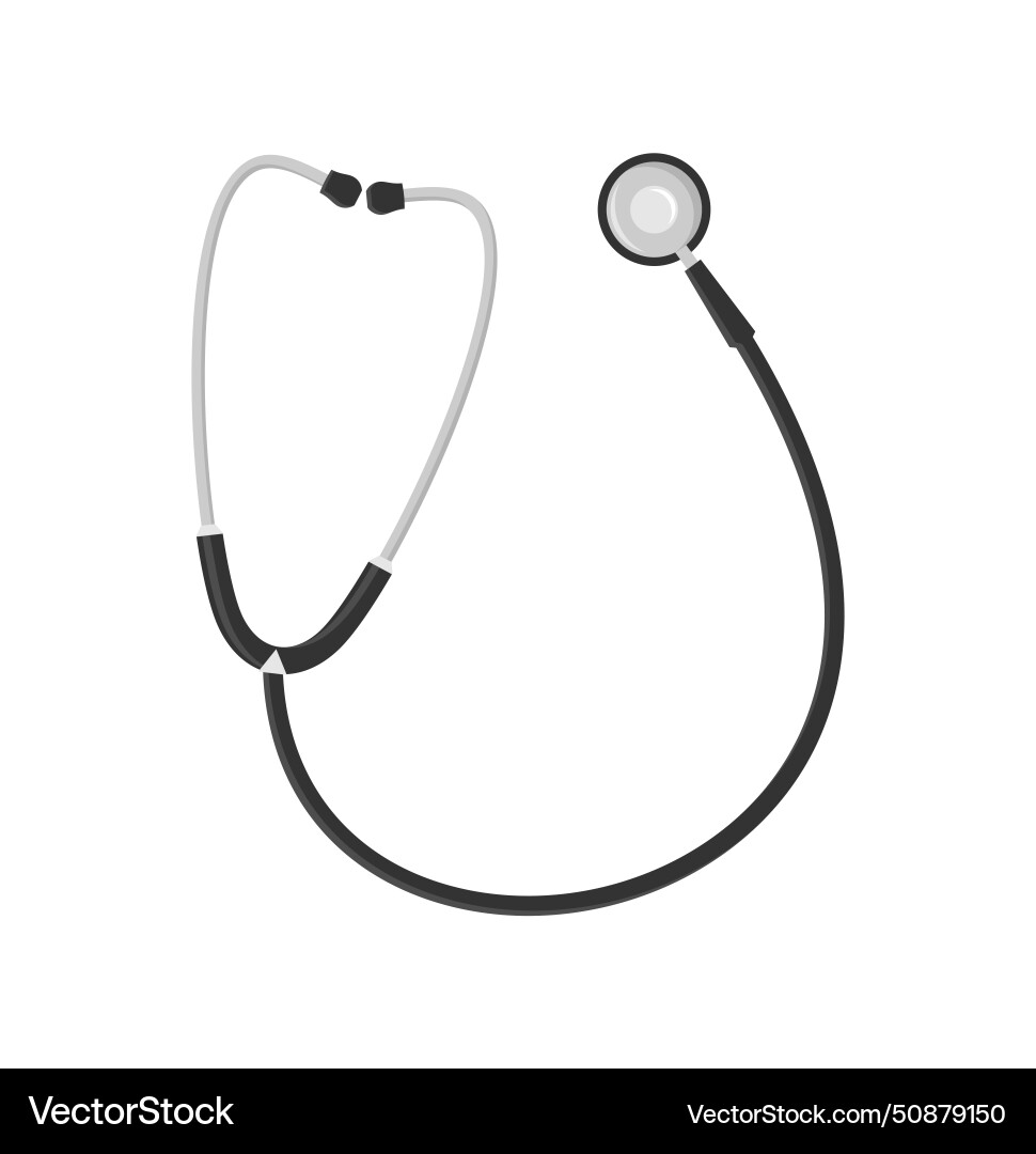 Black medical stethoscope isolated on white Vector Image