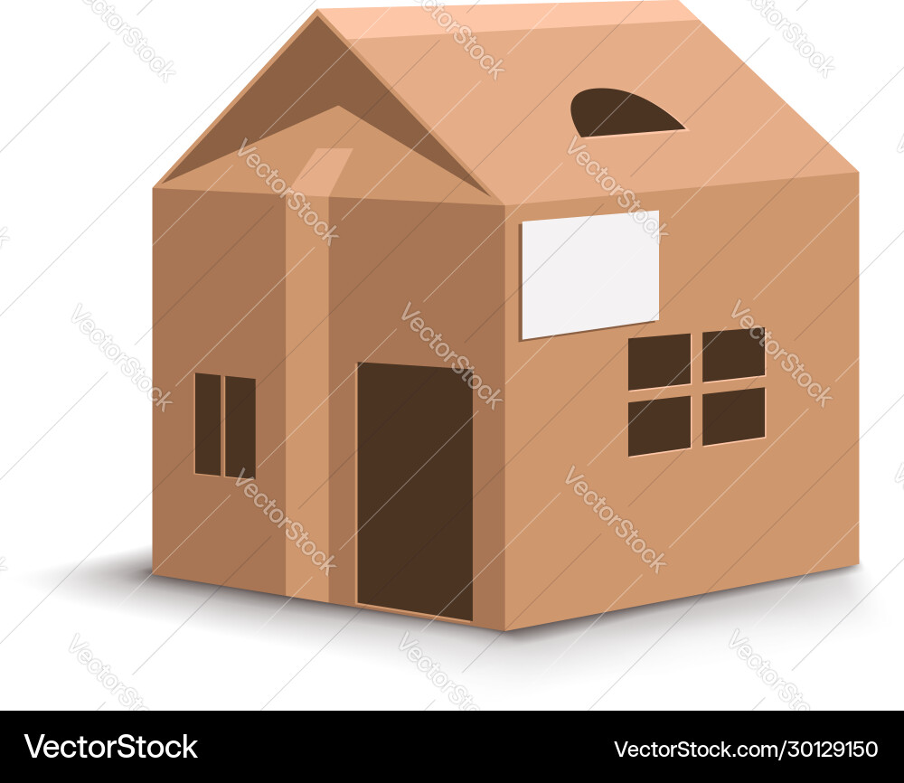 Karton Haus auf weiß Lizenzfreies Vektorbild