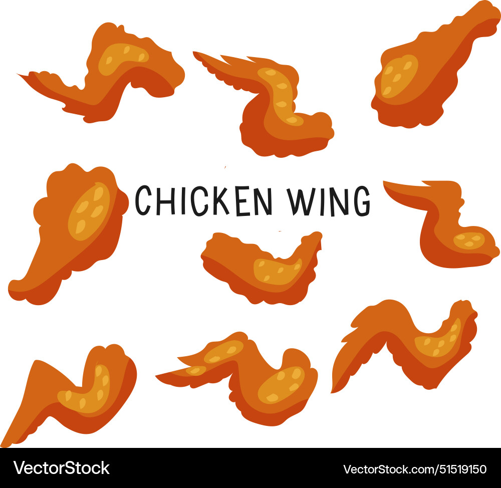 Chicken wings set Royalty Free Vector Image - VectorStock