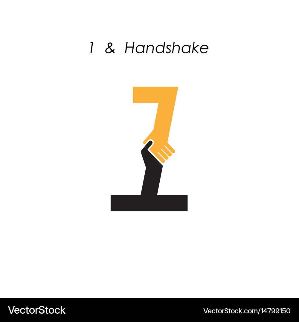 Creative 1- number icon abstract logo design Vector Image