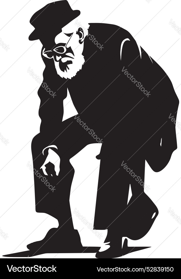 Elderly echo emblematic icon worn out watchman Vector Image