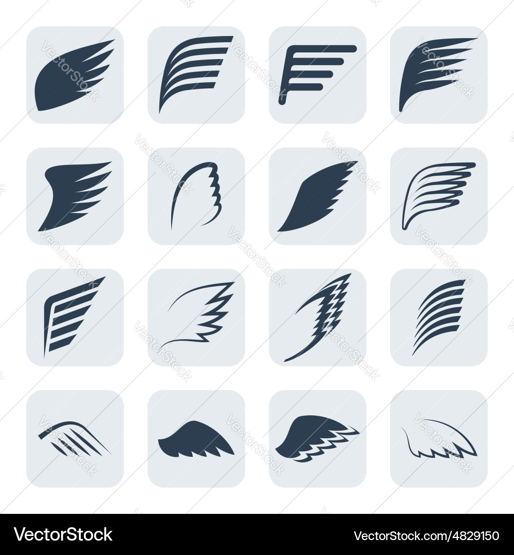 Flügelsymbol-Set Lizenzfreies Vektorbild - VectorStock Flügelsymbol-Set Lizenzfreies Vektorbild - VectorStock