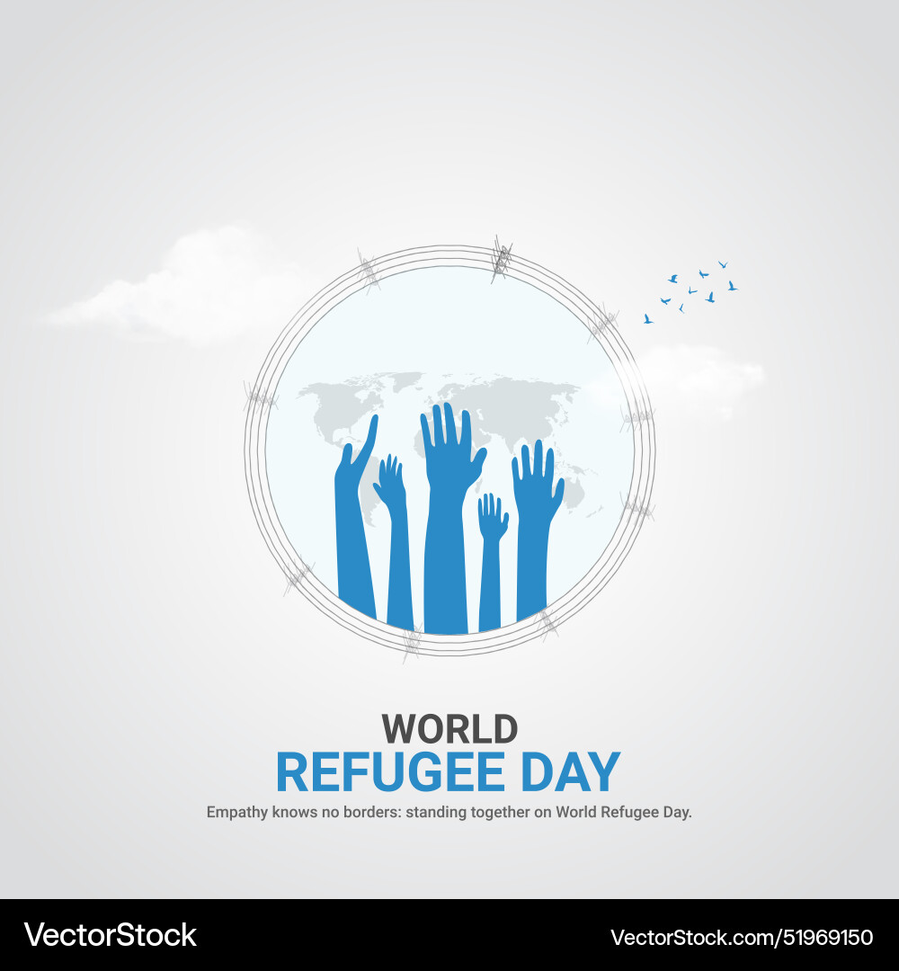 International refugee day Royalty Free Vector Image