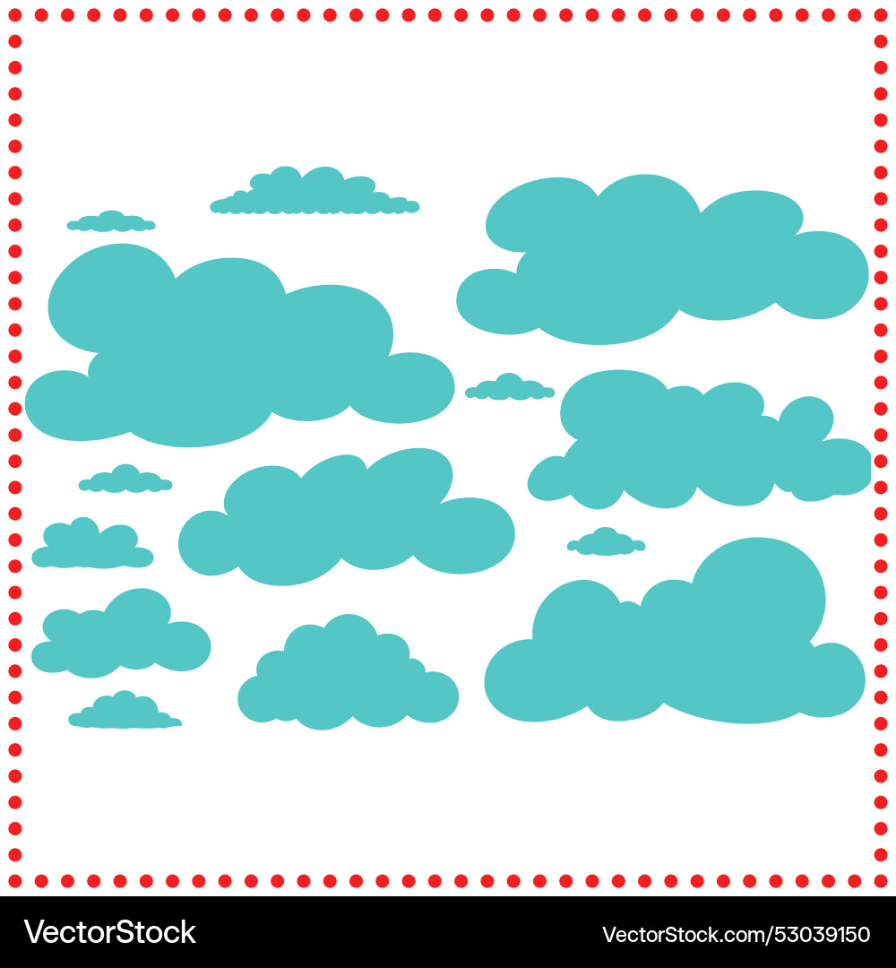 Minimalist cloud silhouette pack perfect Vector Image