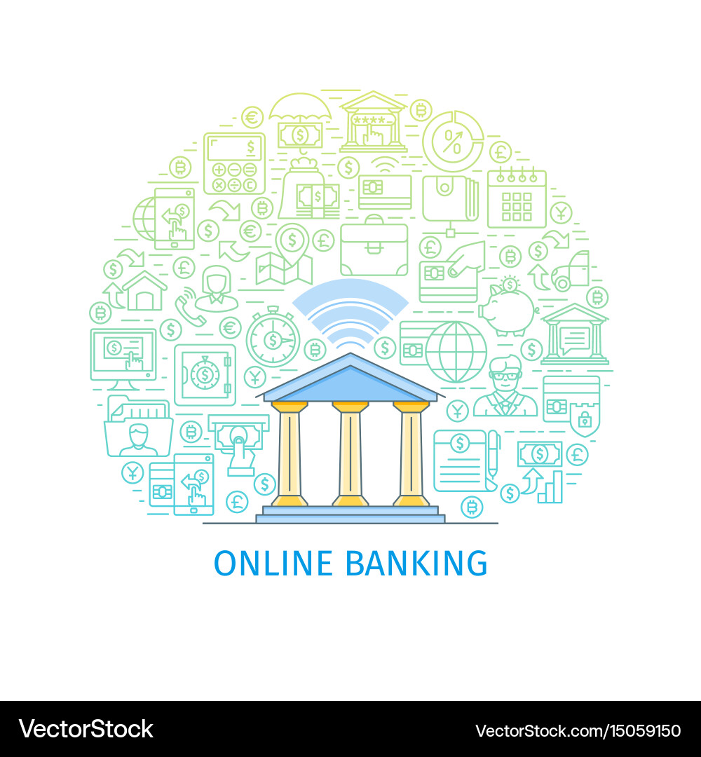 Online Banking Icons Royalty Free Vector Image
