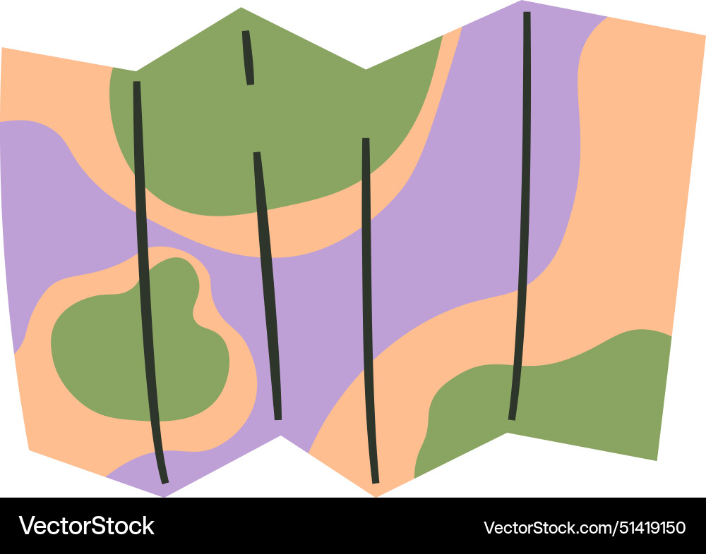 Paper folding map Royalty Free Vector Image - VectorStock