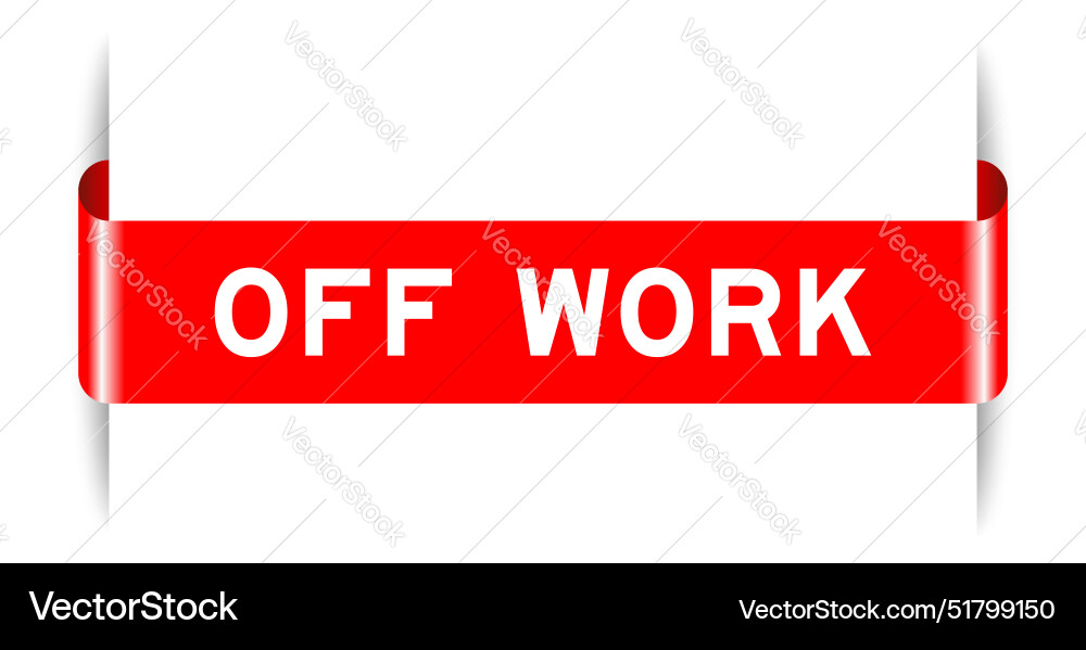 Red color inserted label banner with word off Vector Image