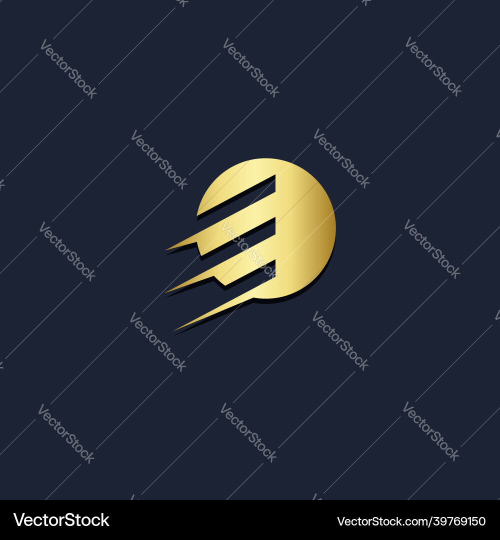 Round abstract technology gold logo Royalty Free Vector