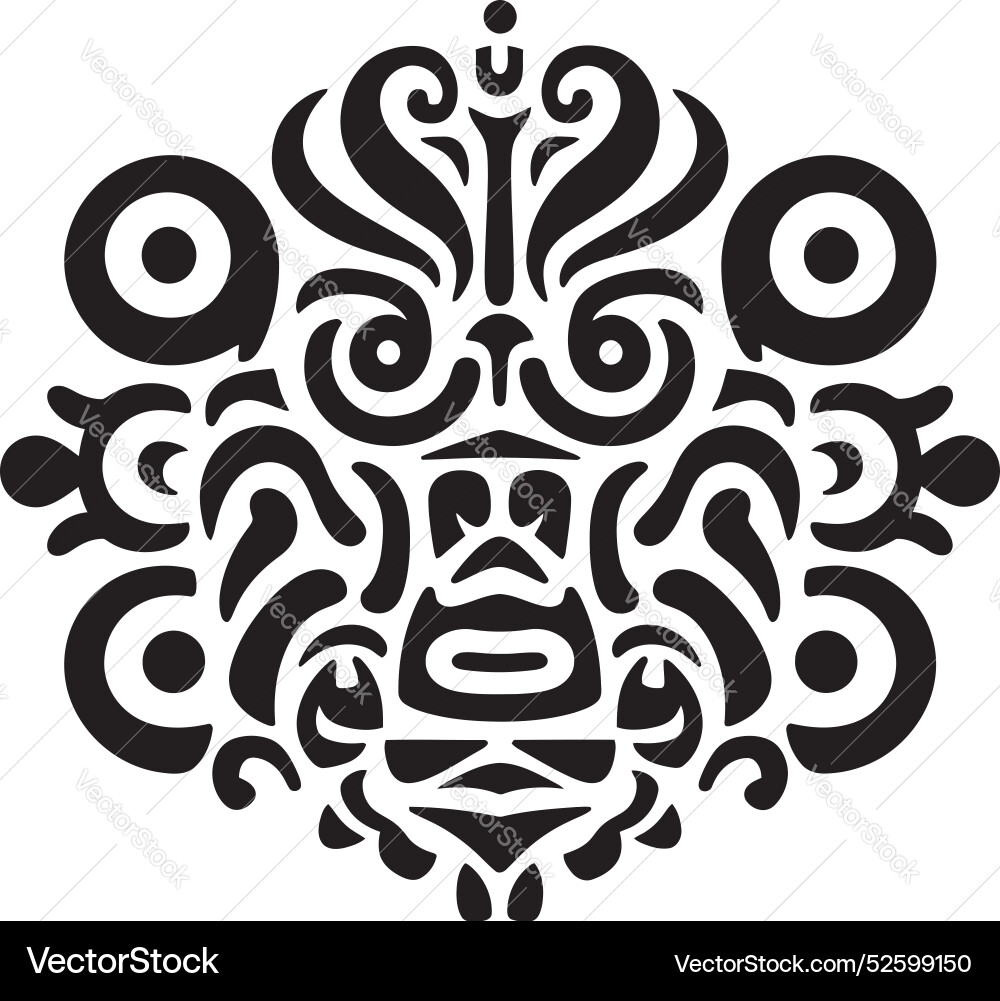 Tribal treasures dayak pattern icon symbolizing Vector Image