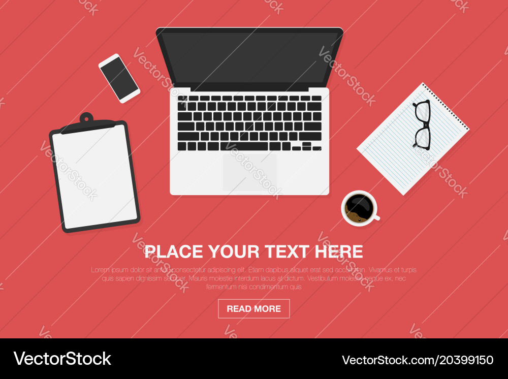 Workspace in top view modern workplace design Vector Image