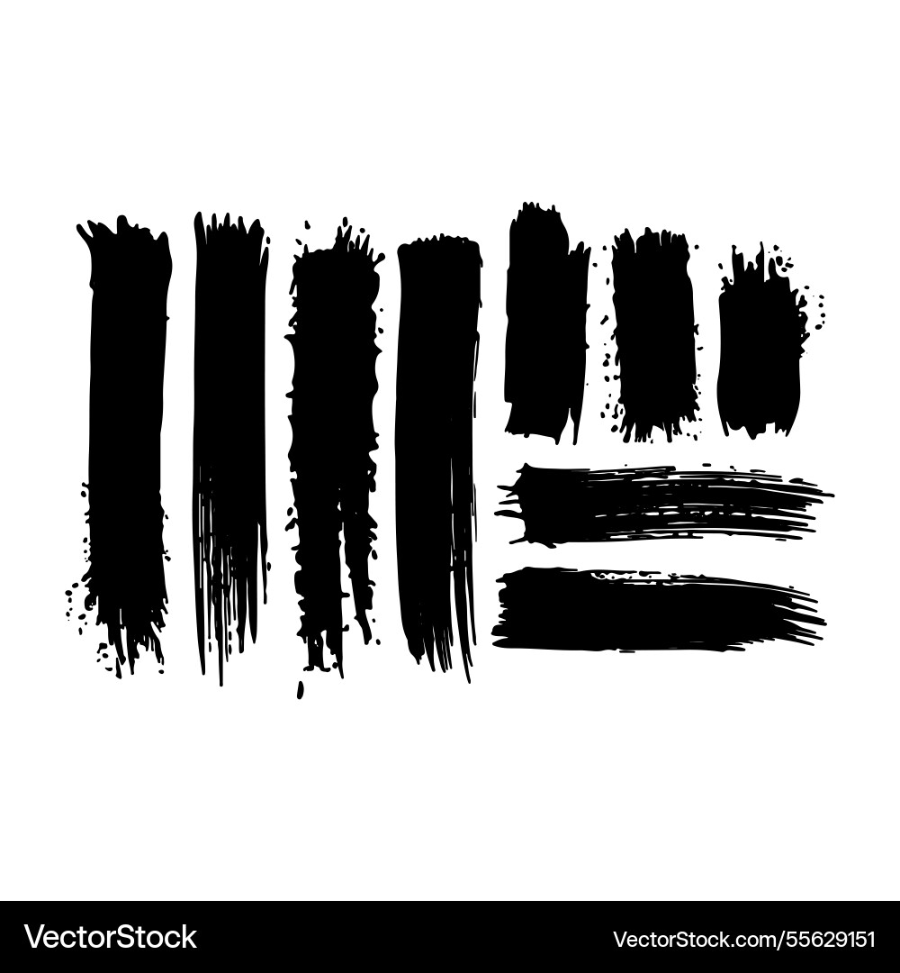 A collection of bold brush stroke patterns Vector Image